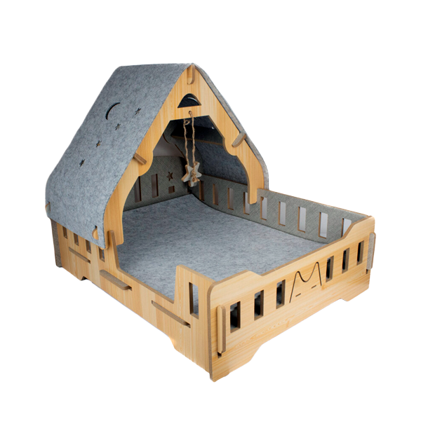 Casa de Madera Armable para Gatos - Pelinos